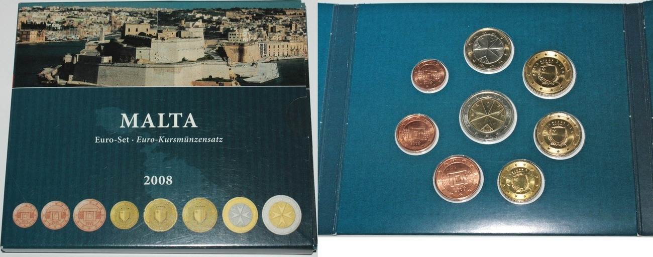 Malta 3,88 € 2008 Kursmünzensatz (Euro-Set) CH UNC | MA-Shops