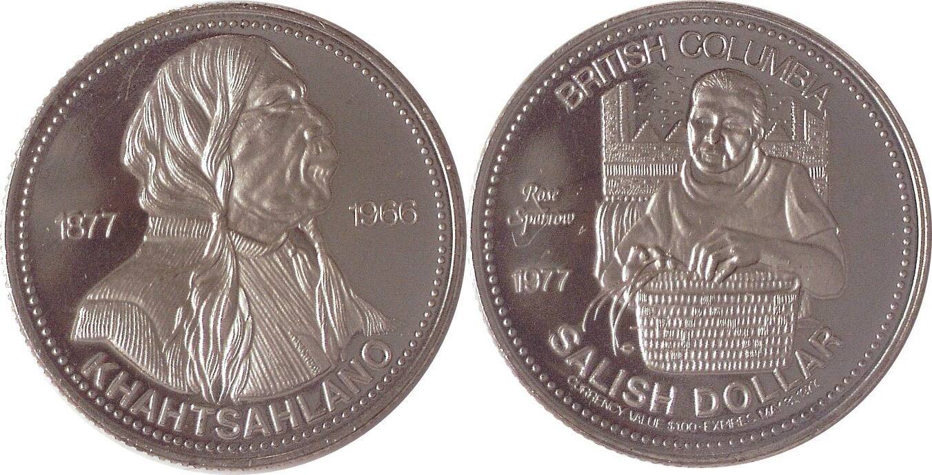 Kanada Salish Dollar 1977 Khahtsalano EF | MA-Shops