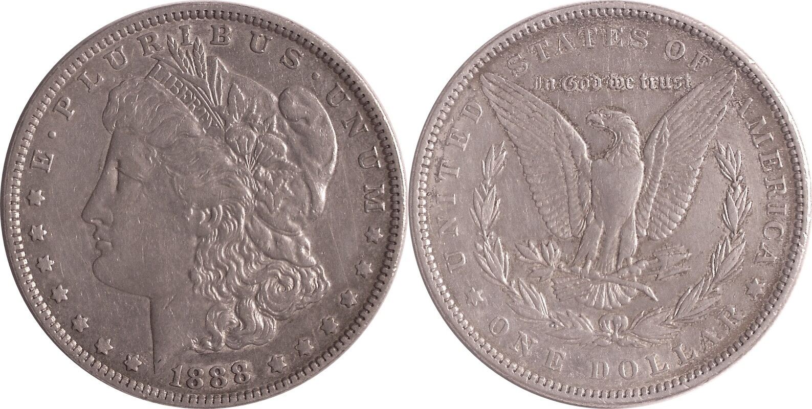 Amerika, Vereinigte Staaten, USA 1 Dollar 1888 (P o. Mzz.) Morgandollar ...