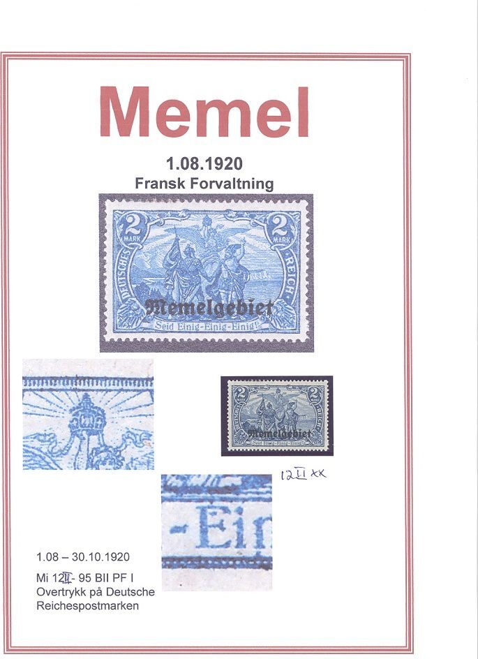 Deutschland vor 1945 Memel Mi.Nr. 12 II, 2 Mark Freimarke mit ...