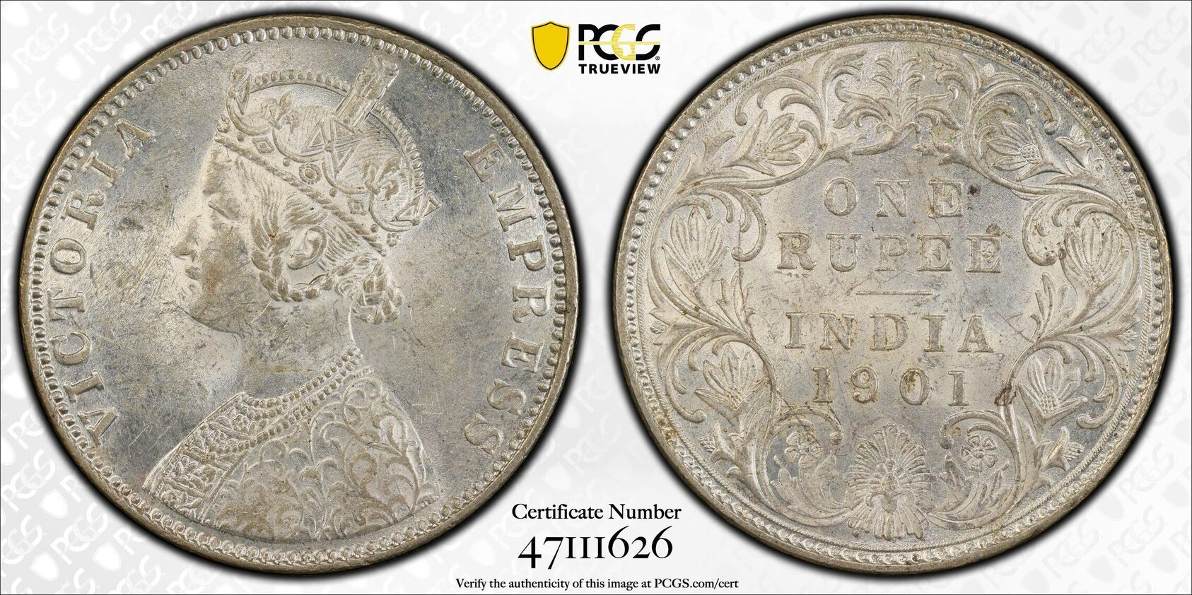 India British Rupee 1901-B SW-6.162 Prid-187 MS61 | MA-Shops