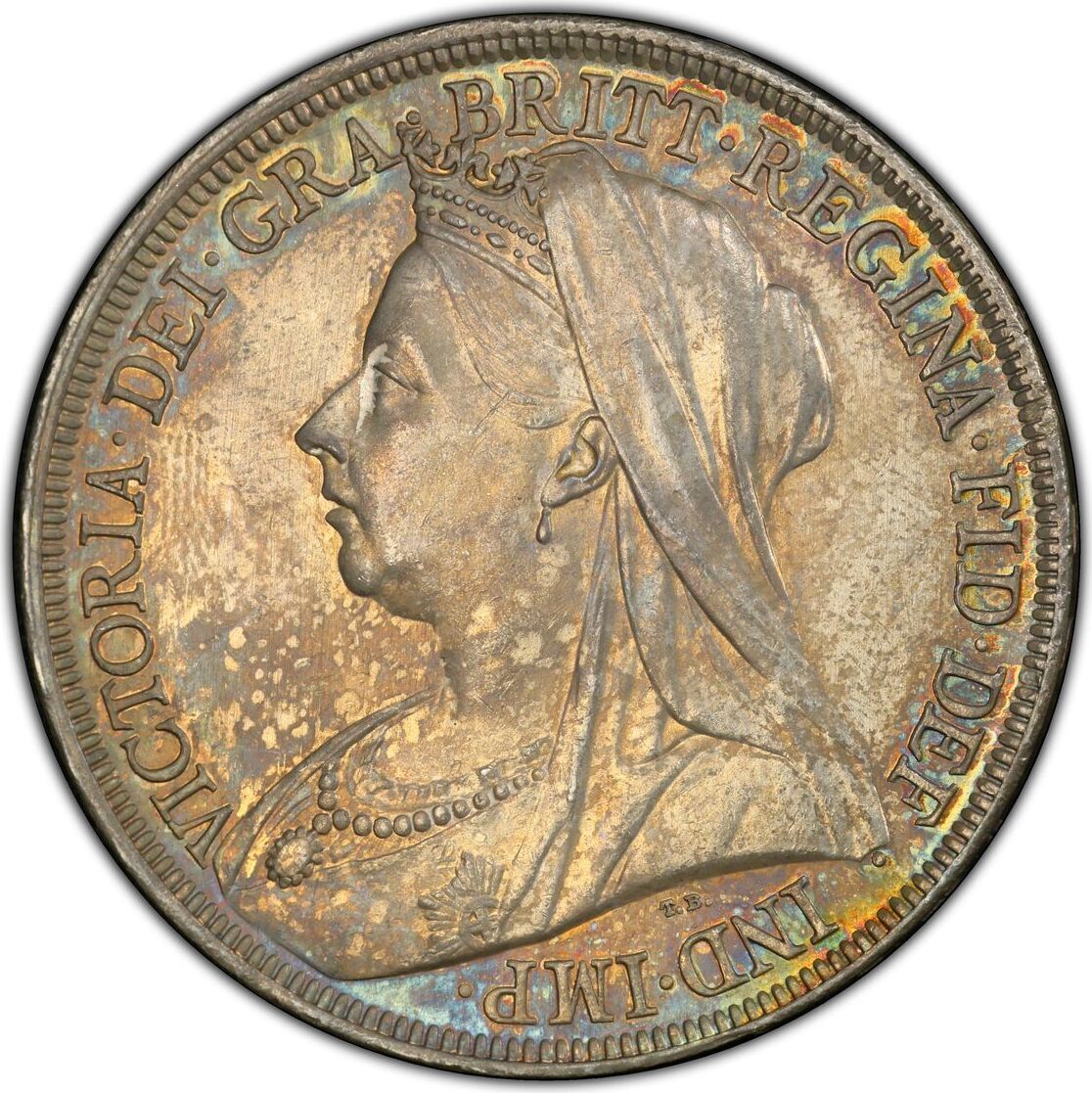 Great Britain 1897 Crown S-3937 LX Edge AU58 | MA-Shops