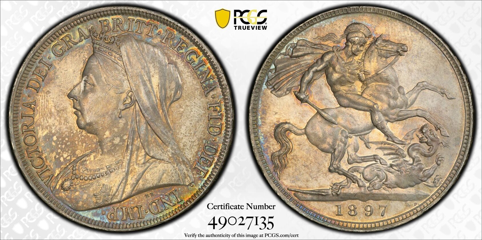 Great Britain 1897 Crown S-3937 LX Edge AU58 | MA-Shops