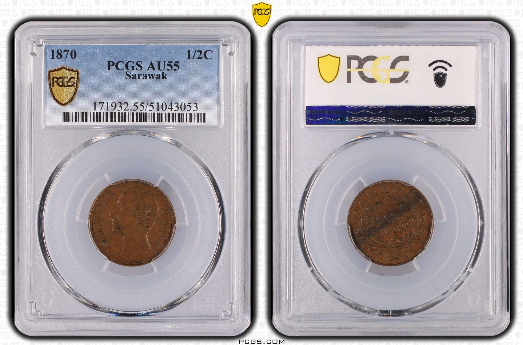 Sarawak 1870 1/2C, BN AU55BN | MA-Shops