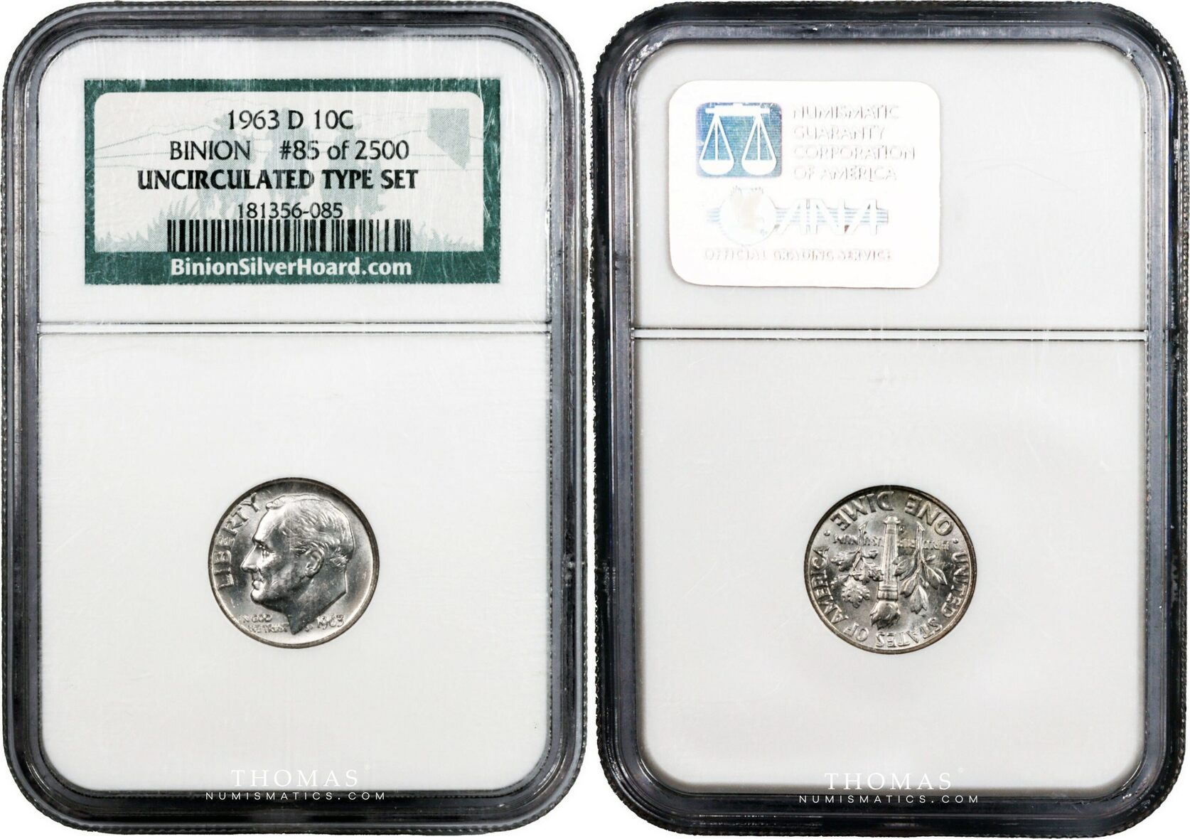 Etats-unis Coin - United-states - 10 cents 1963 Denver - NGC - Binion ...