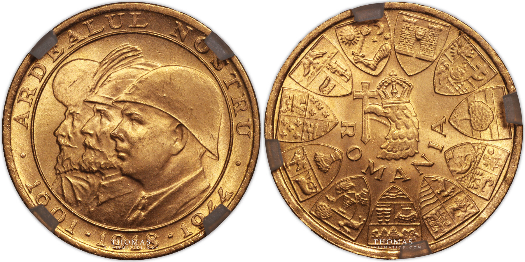 Romania Coin - Roumanie - gold - 20 Lei - 1944 - Geni MS 65 FDC / GENI ...