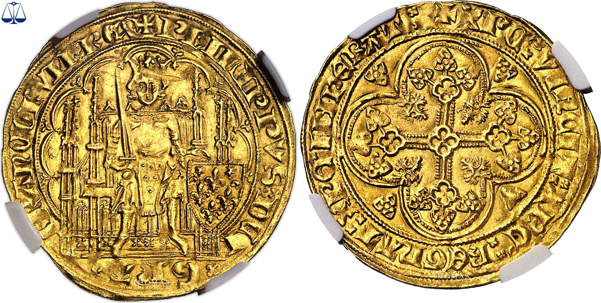Écu d'or à la chaise 1328-1350 Coin France - Philippe VI - Gold - Ecu d ...