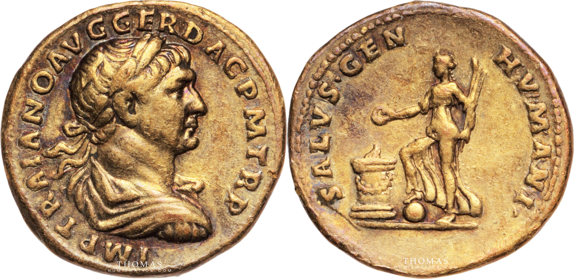 Romaine 98-117 ap.J.C Roman coin - Traianus - Gold Aureus - Roma EF ...