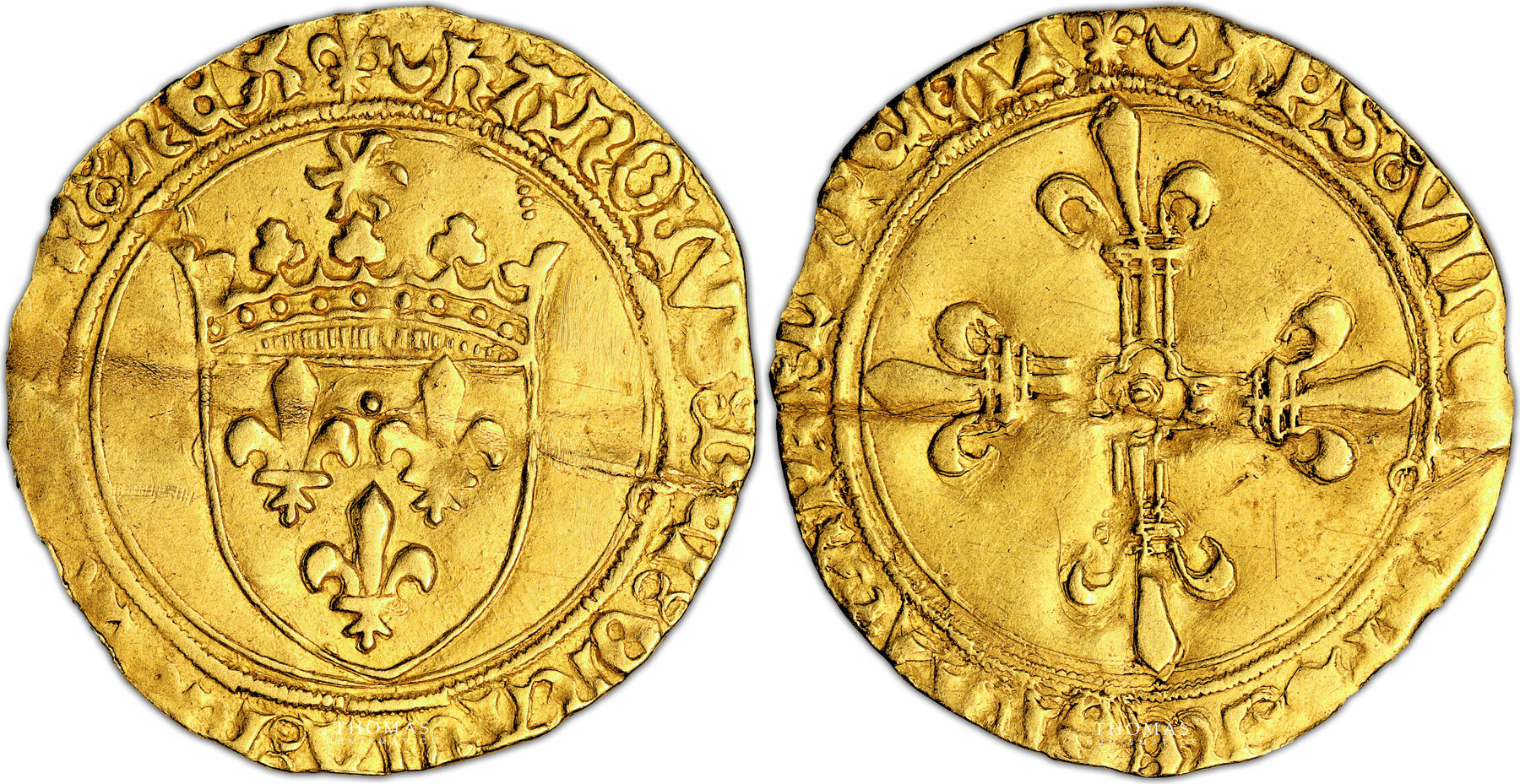 Écu d'or au soleil 1494-1498 Coin France - Charles VIII - Gold ecu d'or ...