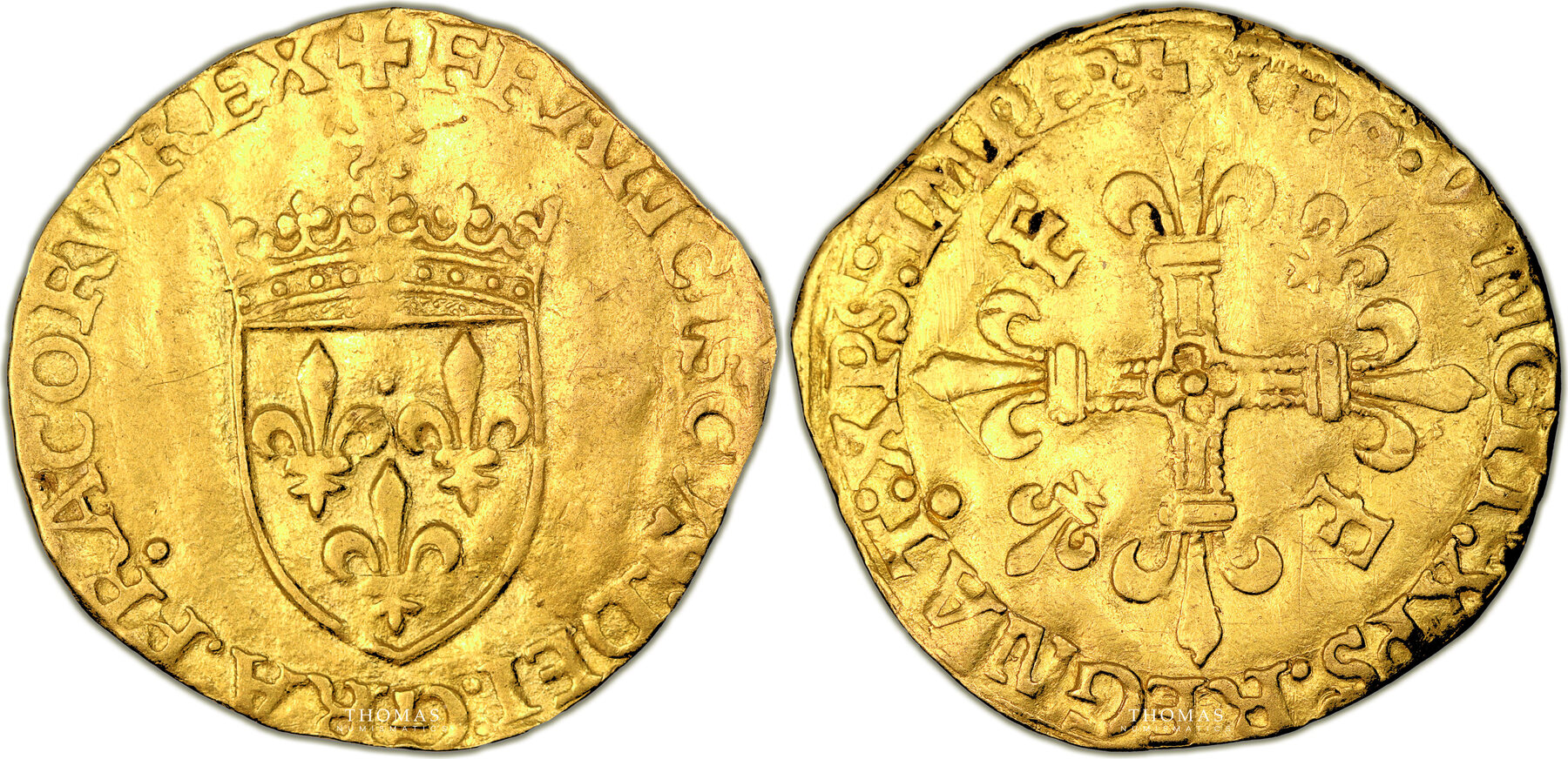 Écu d'or 21/07/1519 Coin France - François I - Écu d’or au Soleil ...