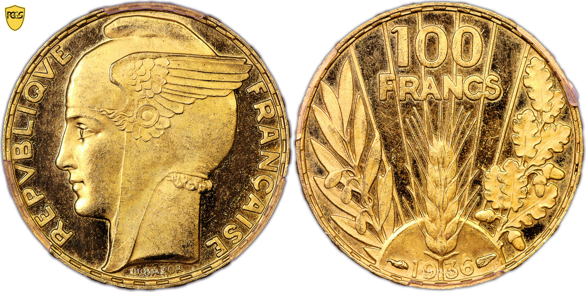 Coin France - 100 francs or Bazor - 1936 - Proof Flan Bruni SPL / FDC ...