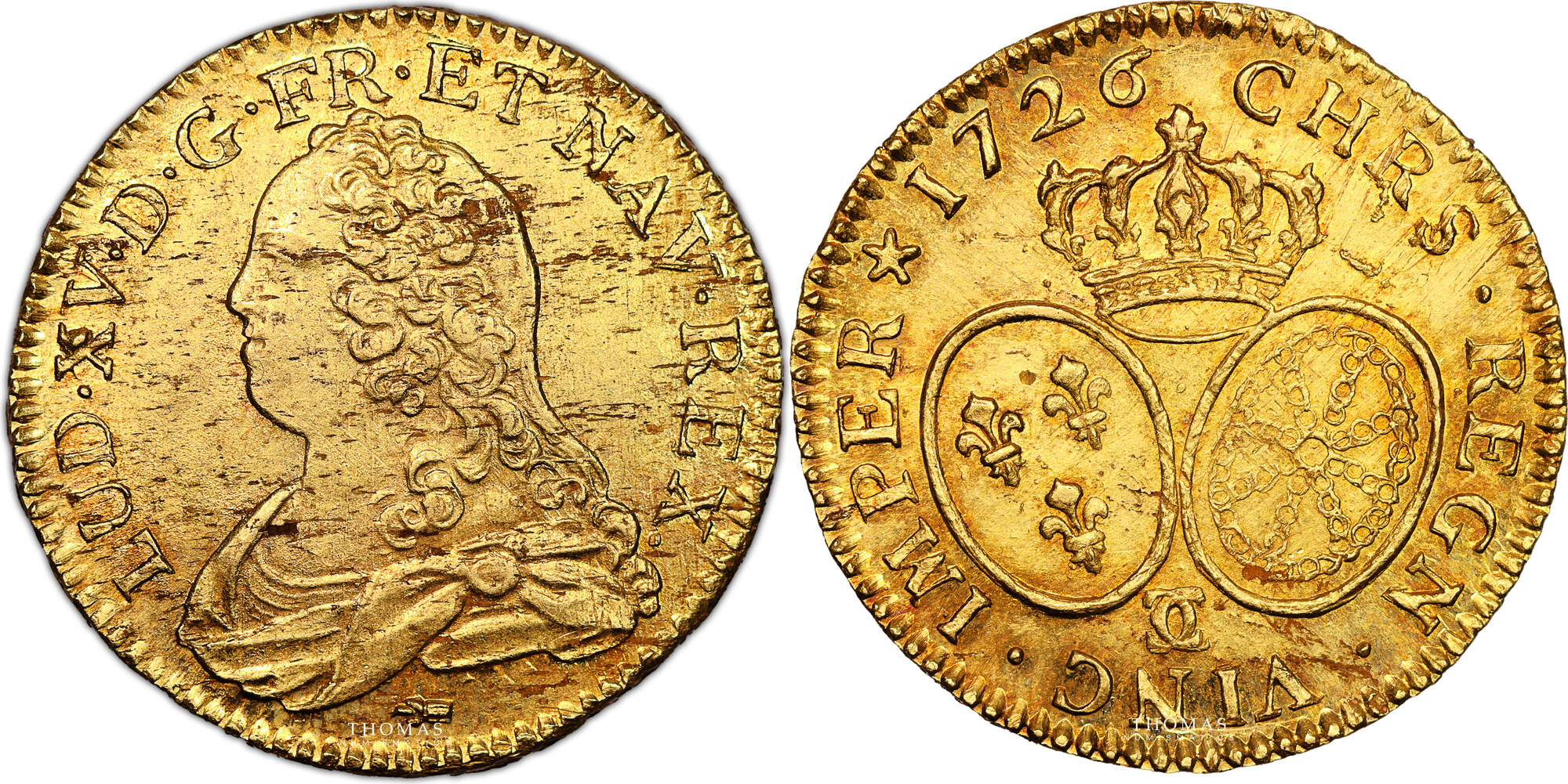Coin France - Louis XV - Gold - Louis d'or aux lunettes - 1726 ϽϹ ...