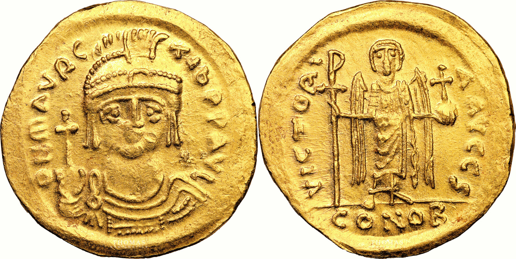 582-602 Coin Byzantine - Maurice Tiberius - Gold Solidus ...