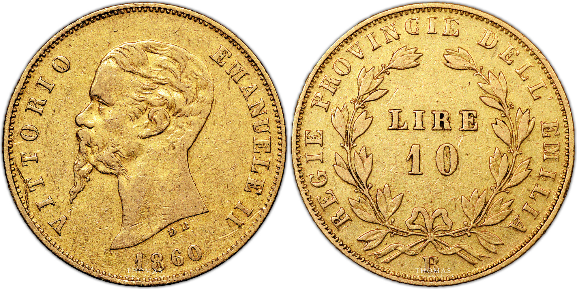 Italie Coin - Italy - Emilie-Romagne Vittorio-Emmanuele II - Gold 10 ...