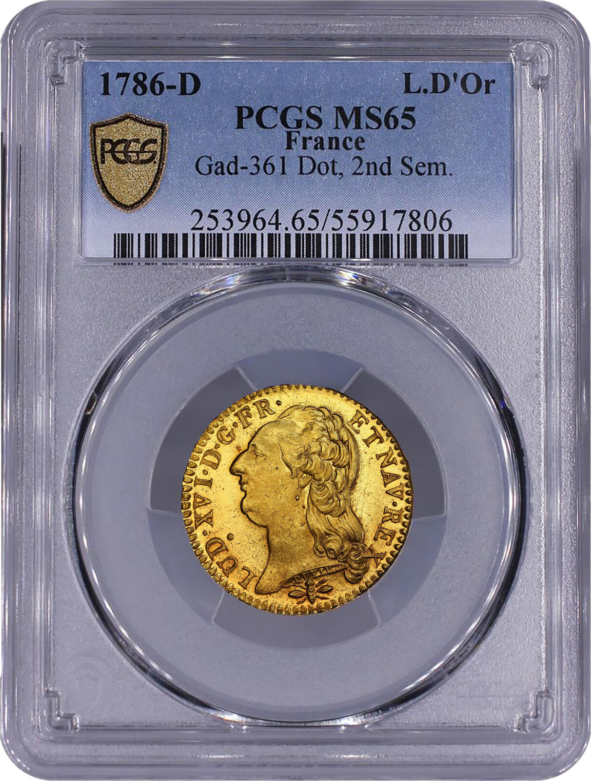 Coin France - Louis XVI - Gold - Louis d'or à la tête nue - 1786 D Lyon ...