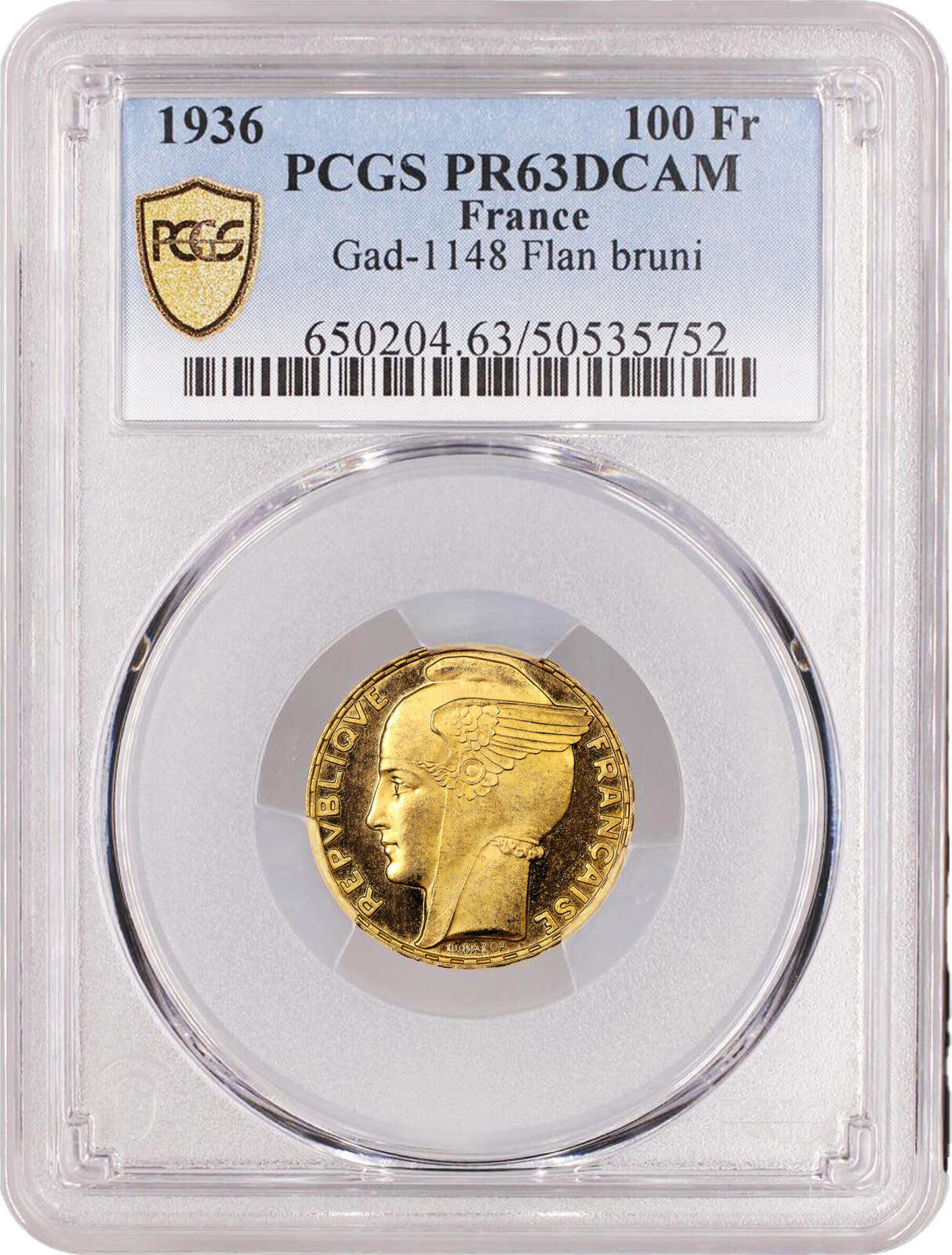 Coin France - 100 francs or Bazor - 1936 - Proof Flan Bruni SPL / FDC ...