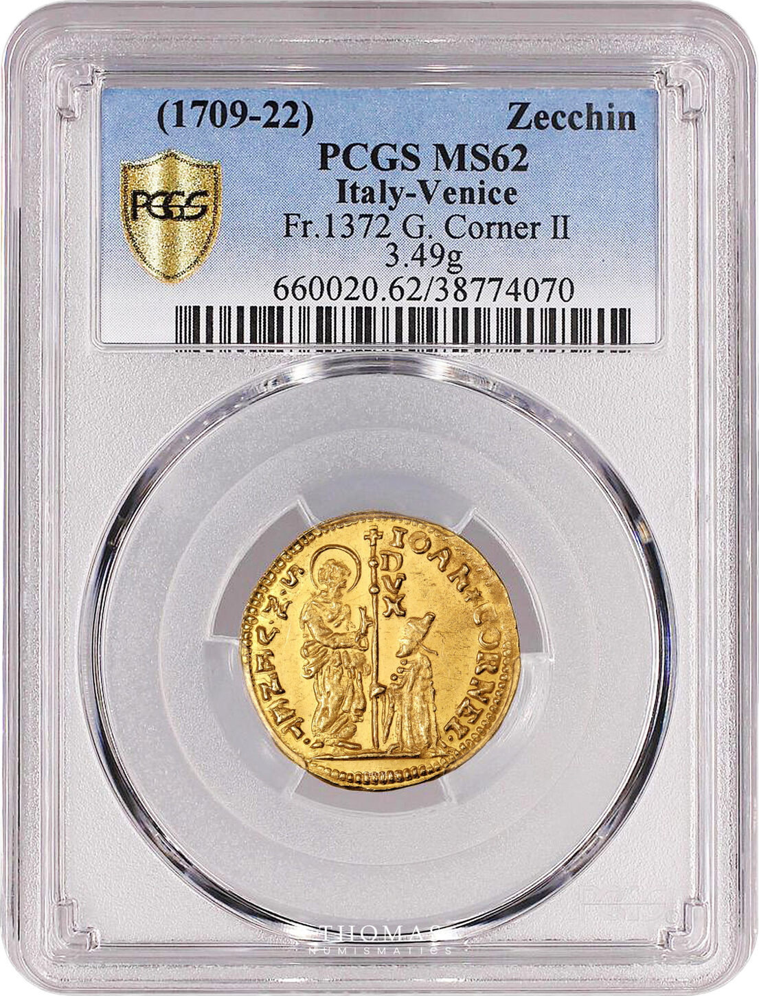 Italie Sequin d'or 1545-1553 Coin Italy - Giovanni II Corner - Gold ...