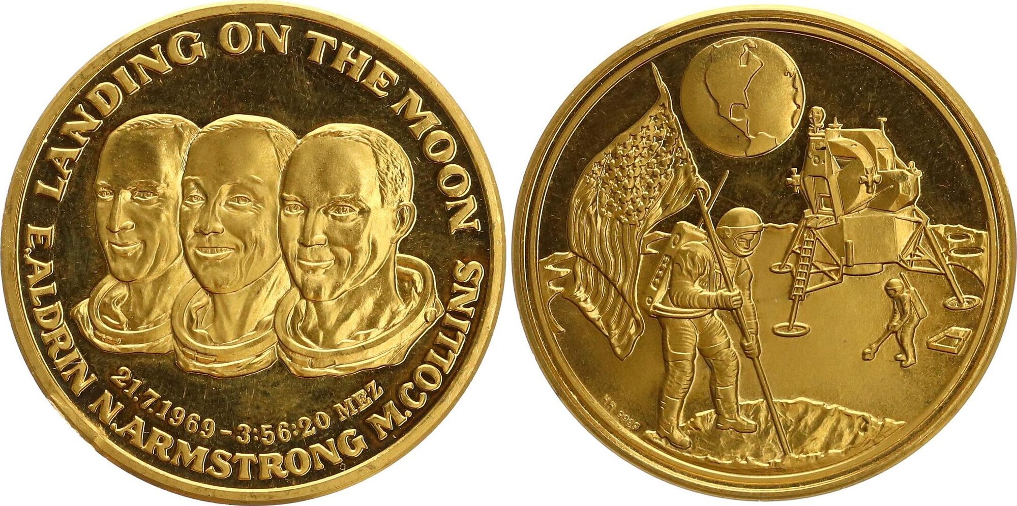 Deutschland / USA Goldmedaille 1969 - Apollo 11, erste bemannte ...