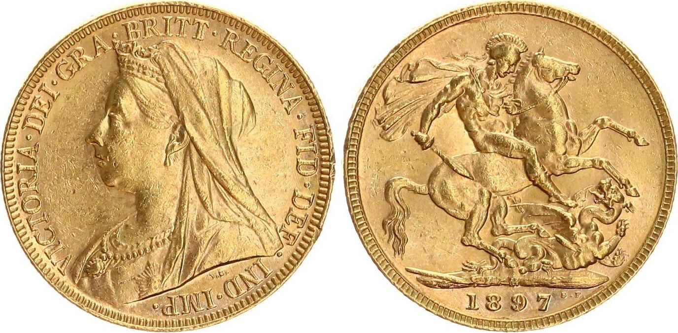 Australien Sovereign 1897 M - Victoria 1837-1901. Melbourne Mint. EF ...