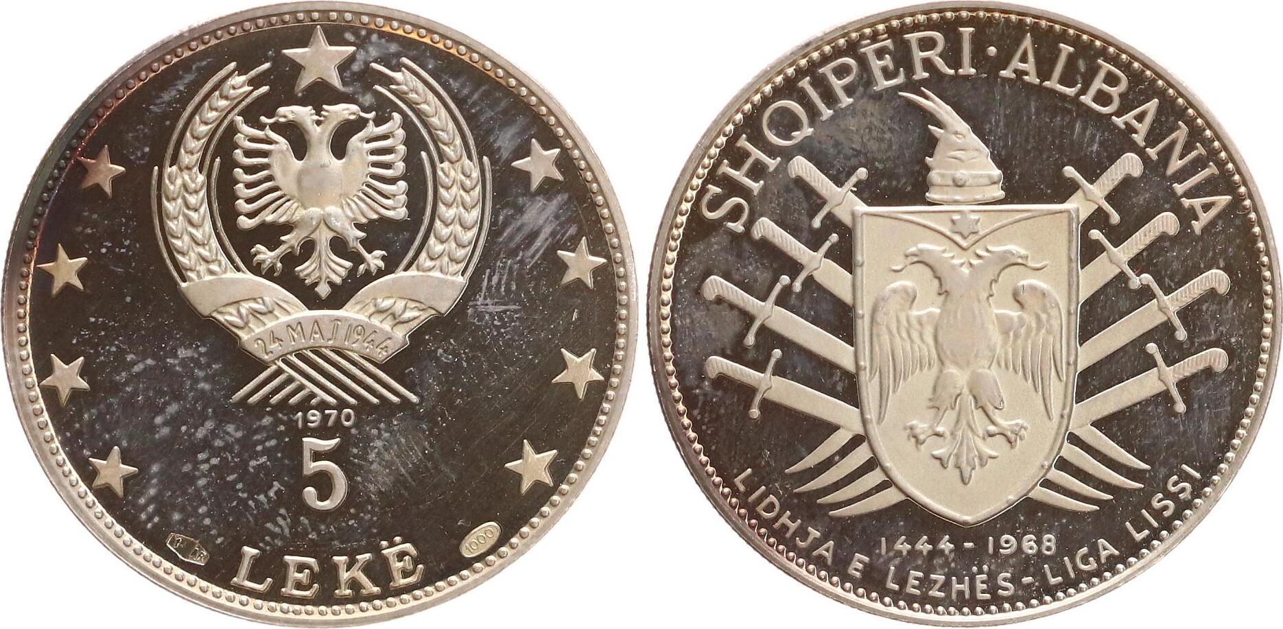 Albanien 5 Leke 1970 - Lidhja e Lezhes Proof, berührt | MA-Shops