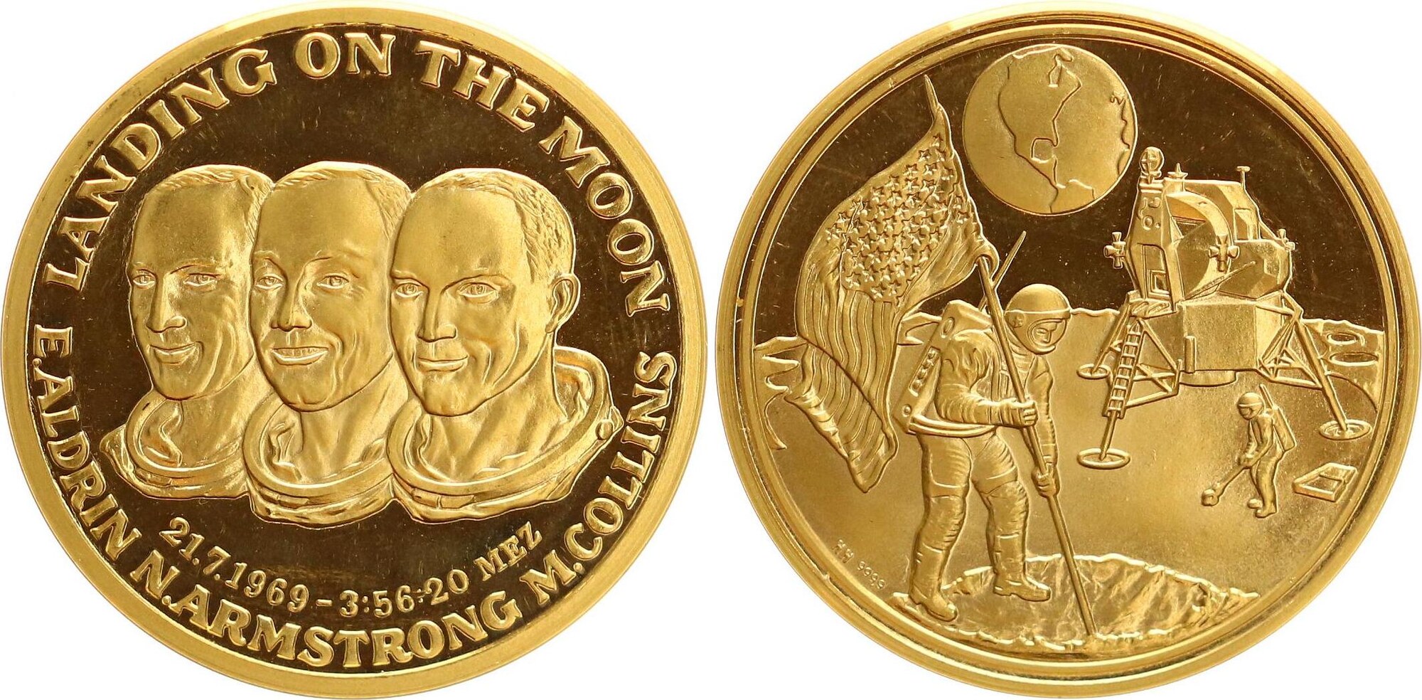 USA - Deutschland Goldmedaille 1969 - Apollo 11, erste bemannte ...
