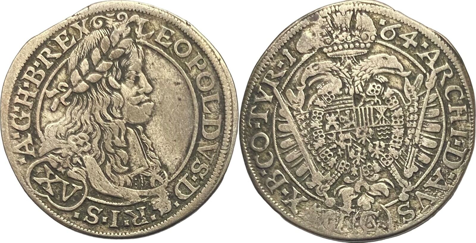 Österreich Kaiserreich XV. kreuzer C H 1696 Leopold I. Bratislava R! VF ...