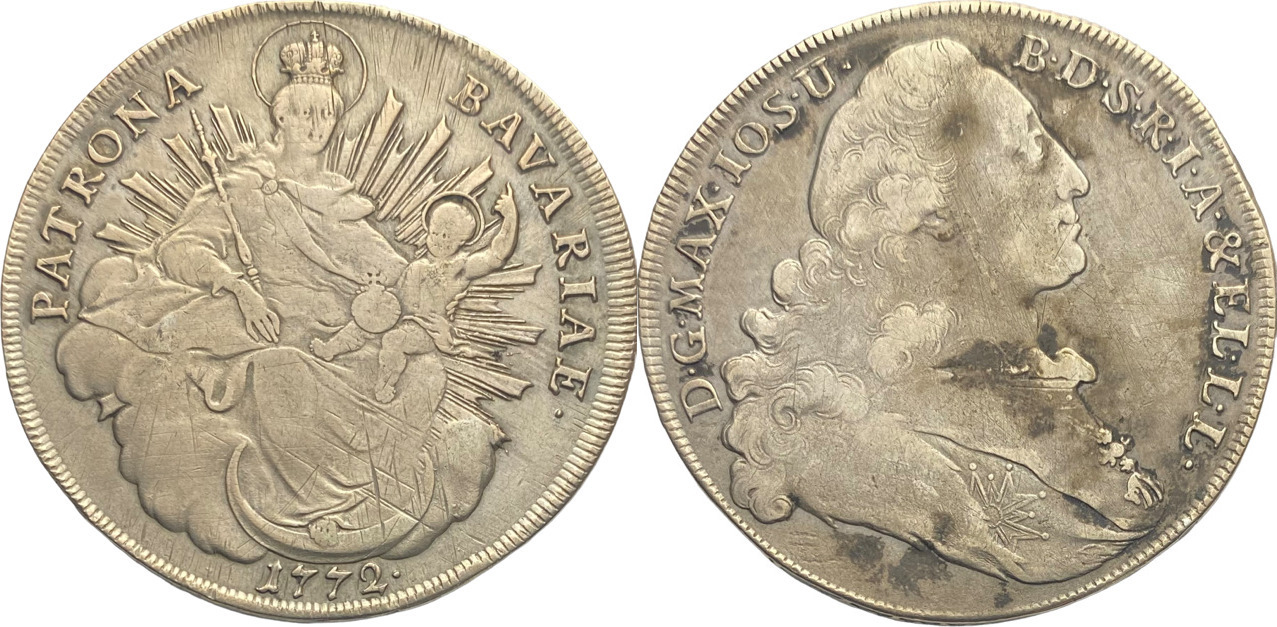 Germany BAVARIA 1 Konventionsthaler 1772 Maximilian III Joseph mint ...
