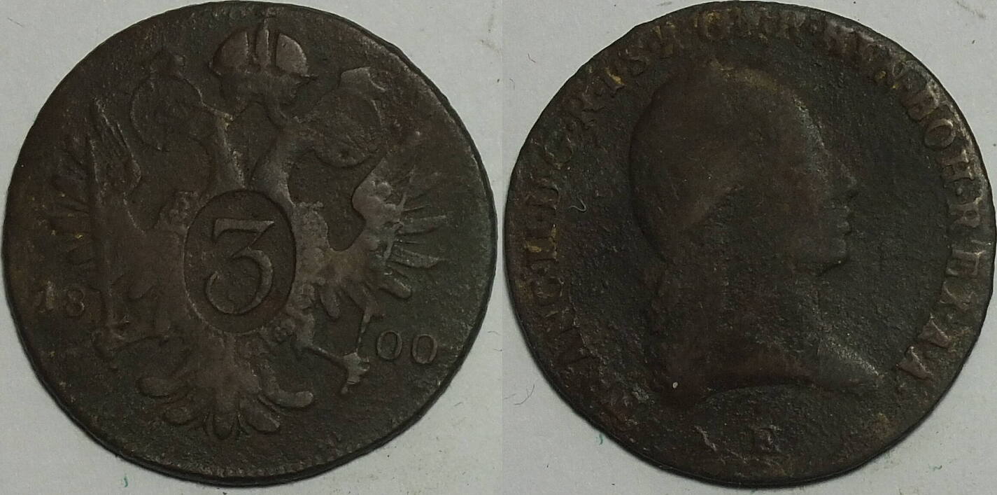 Österreich 3 Kreuzer 1800 E Franz II. (1792-1806) VF | MA-Shops