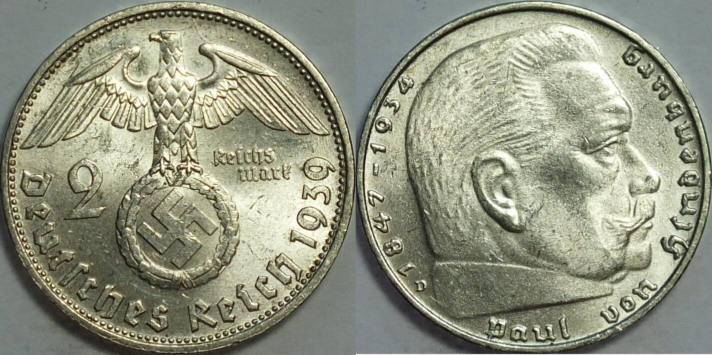 3. Reich 2 RM 1939 D CH UNC | MA-Shops