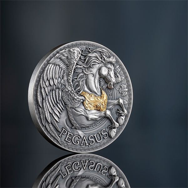 Pegasus The Great Greek Mythology 1 oz Antique finish Silver Coin 1000 ...