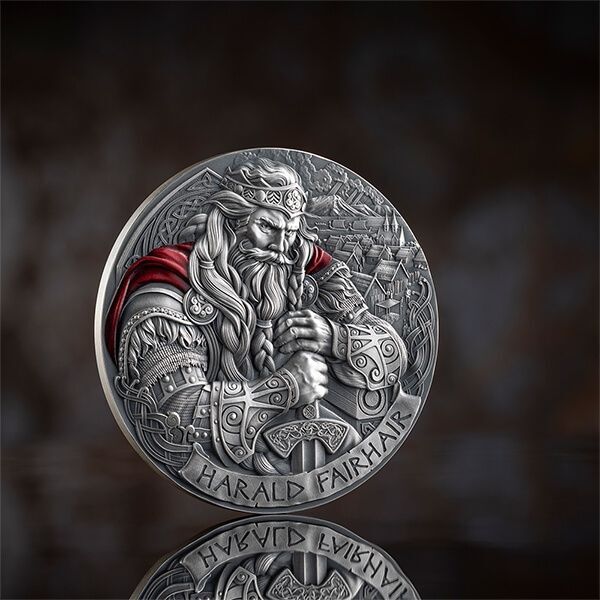 Harald Fairhair The Way to Valhalla 2 oz Antique finish Silver Coin ...