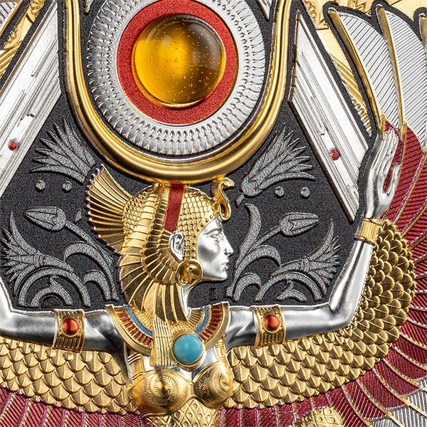 Isis Gold Grandeur 5 oz Proof-like Silver Coin 5000 Francs CFA Cameroon ...