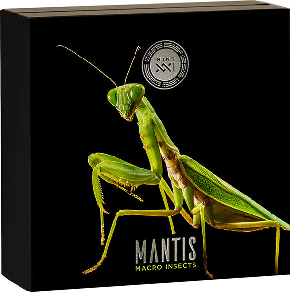 5 Dollars Macro Mantis Macro Insects 2 oz Antique finish Silver Coin 5 ...