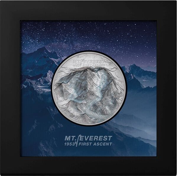 10 dollars Mount Everest First Ascent 2 oz Proof Silver Coin 10$ Cook ...