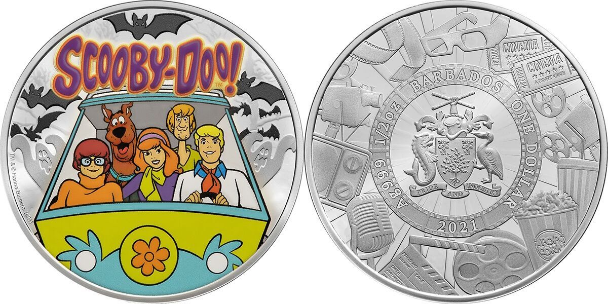 1 Dollar Scooby-Doo Proof Silver Coin 1$ Barbados 2021 | MA-Shops
