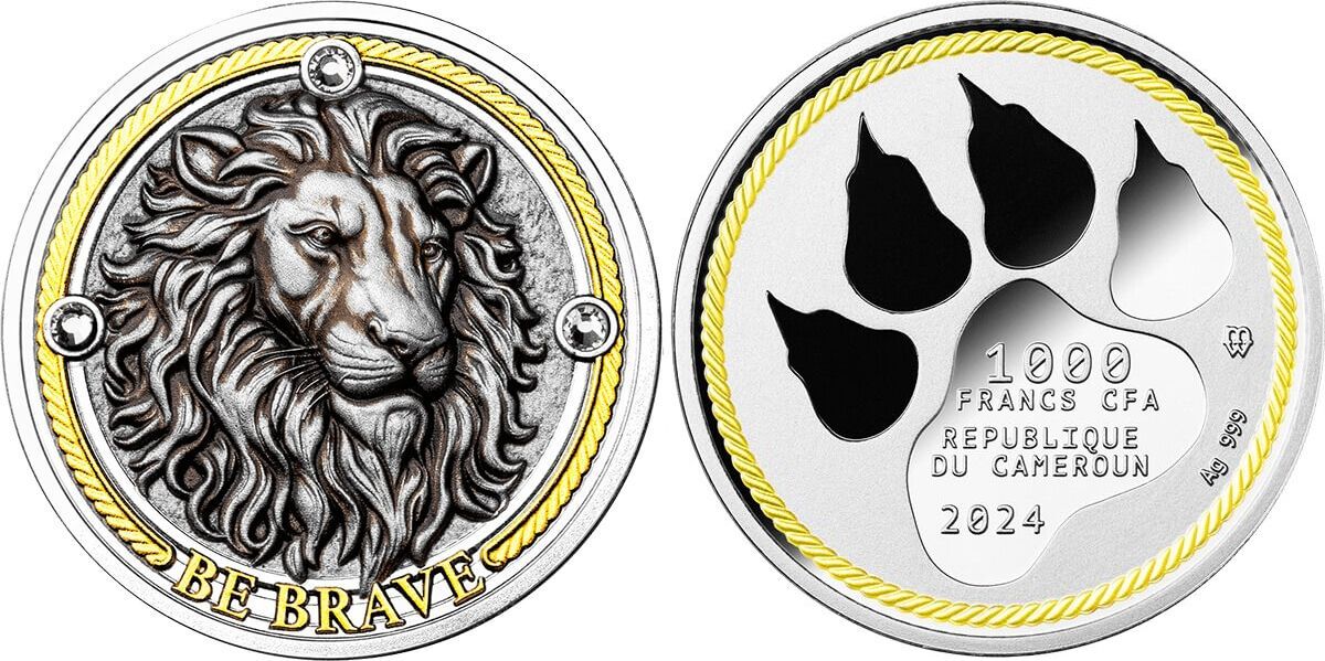 Be Brave 1 oz Proof Silver Coin 1000 Francs CFA Cameroon 2024 | MA-Shops