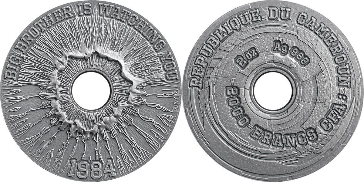 Cameroon 2023 Big Brother Is Watching You 2 oz Antique finish Silver ...
