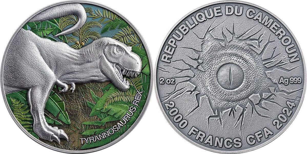Tyrannosaurus Rex Special Edition Lost World 2 oz Antique finish Silver ...