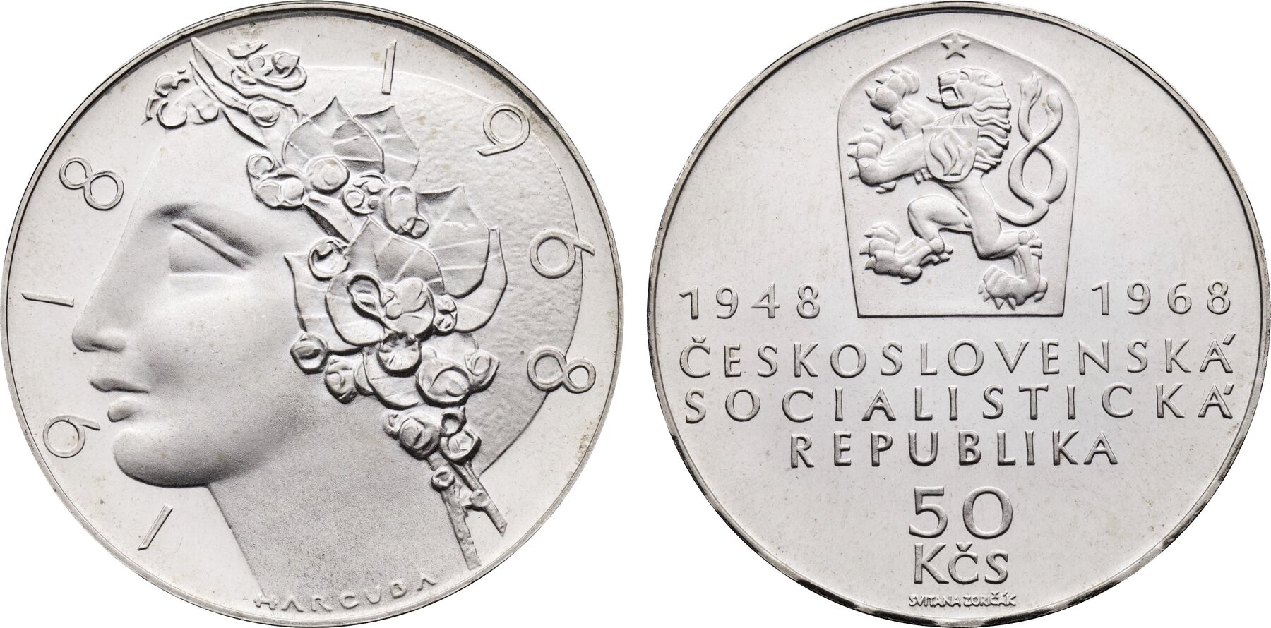 Czechoslovakia 50 Korun 1968 Republic UNC Proof | MA-Shops