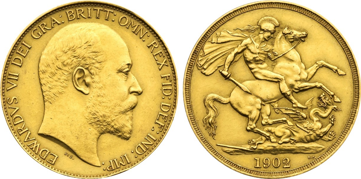 Great Britain 2 Pounds 1902 Edward VII AU/UNC Matte Proof | MA-Shops