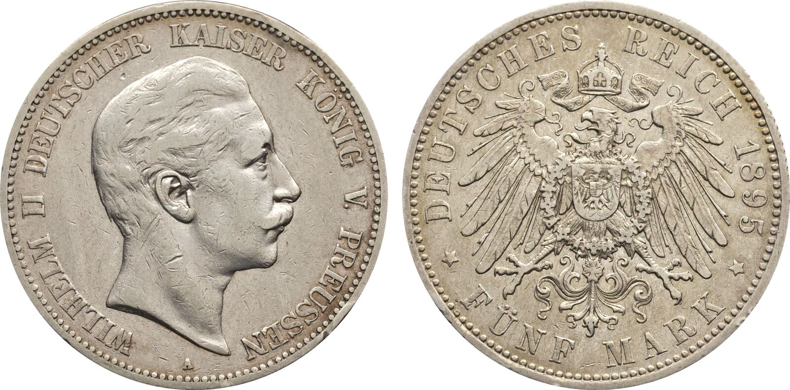 Germany 5 Mark 1895-A Prussia. Wilhelm II VF/XF | MA-Shops