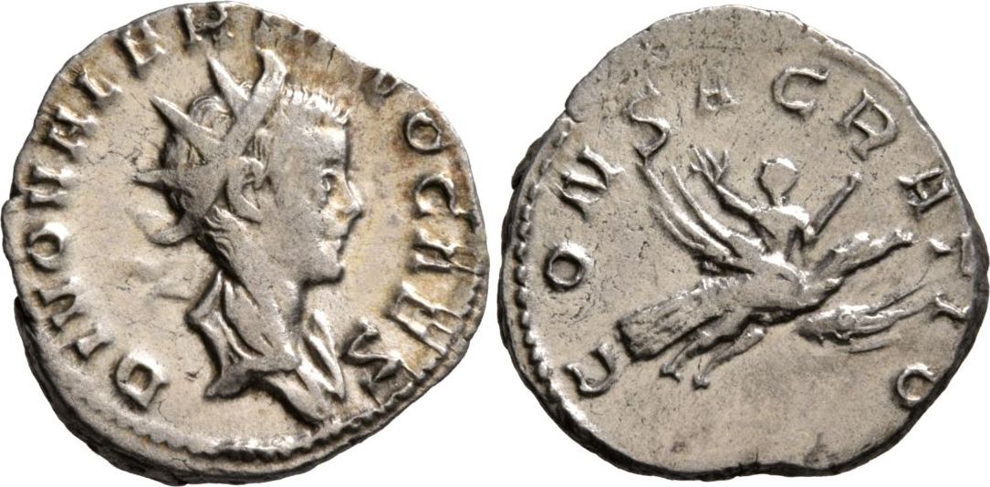 Roman Empire. AR Antonianus AD. 258-259. Divus Valerian II,as Caesar ...