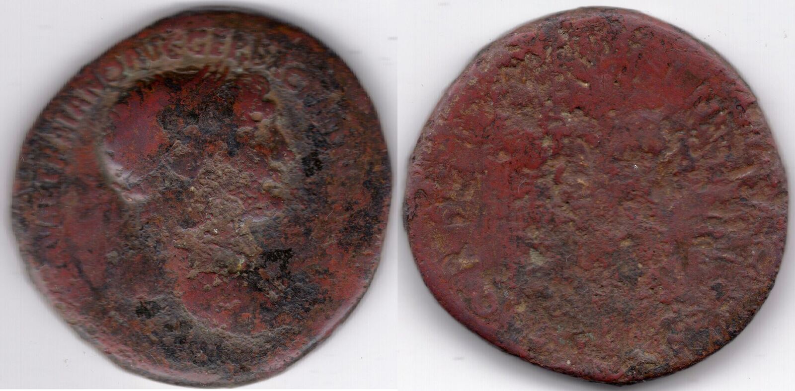 Roman Empire 98-117 Emperor Trajan river sestertius (C234) | MA-Shops