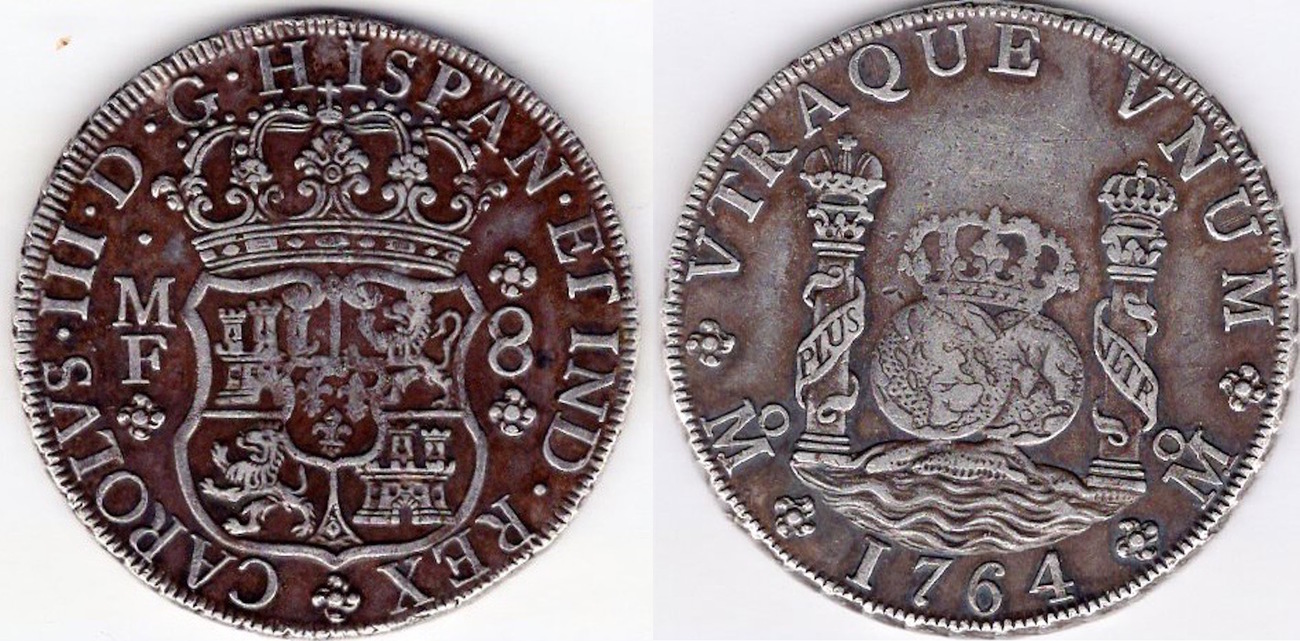 Mexico 1764 18th century Spanish Mexican 8 reales coin Charles III | MA ...