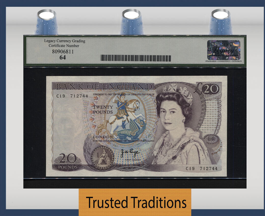 Welt Banknoten 20 POUNDS TT PK 380b 1970-80 GREAT BRITAIN QUEEN ...