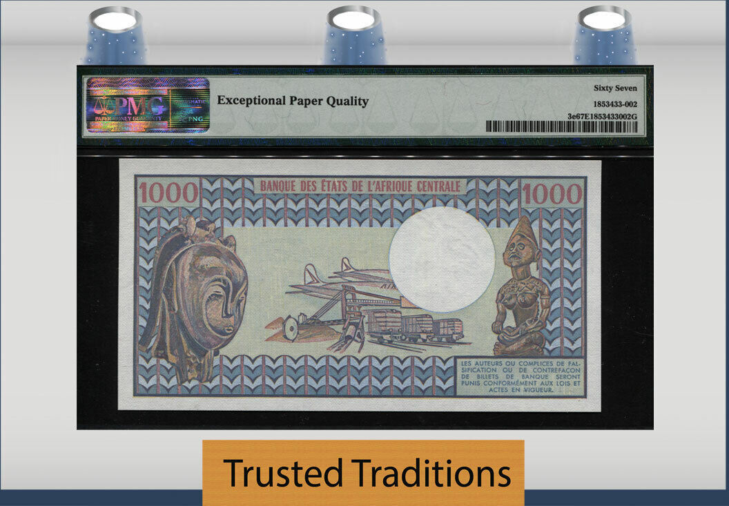 Welt Banknoten 1000 FRANCS TT PK 3e 1981-84 CONGO REPUBLIC PMG 67Q ...