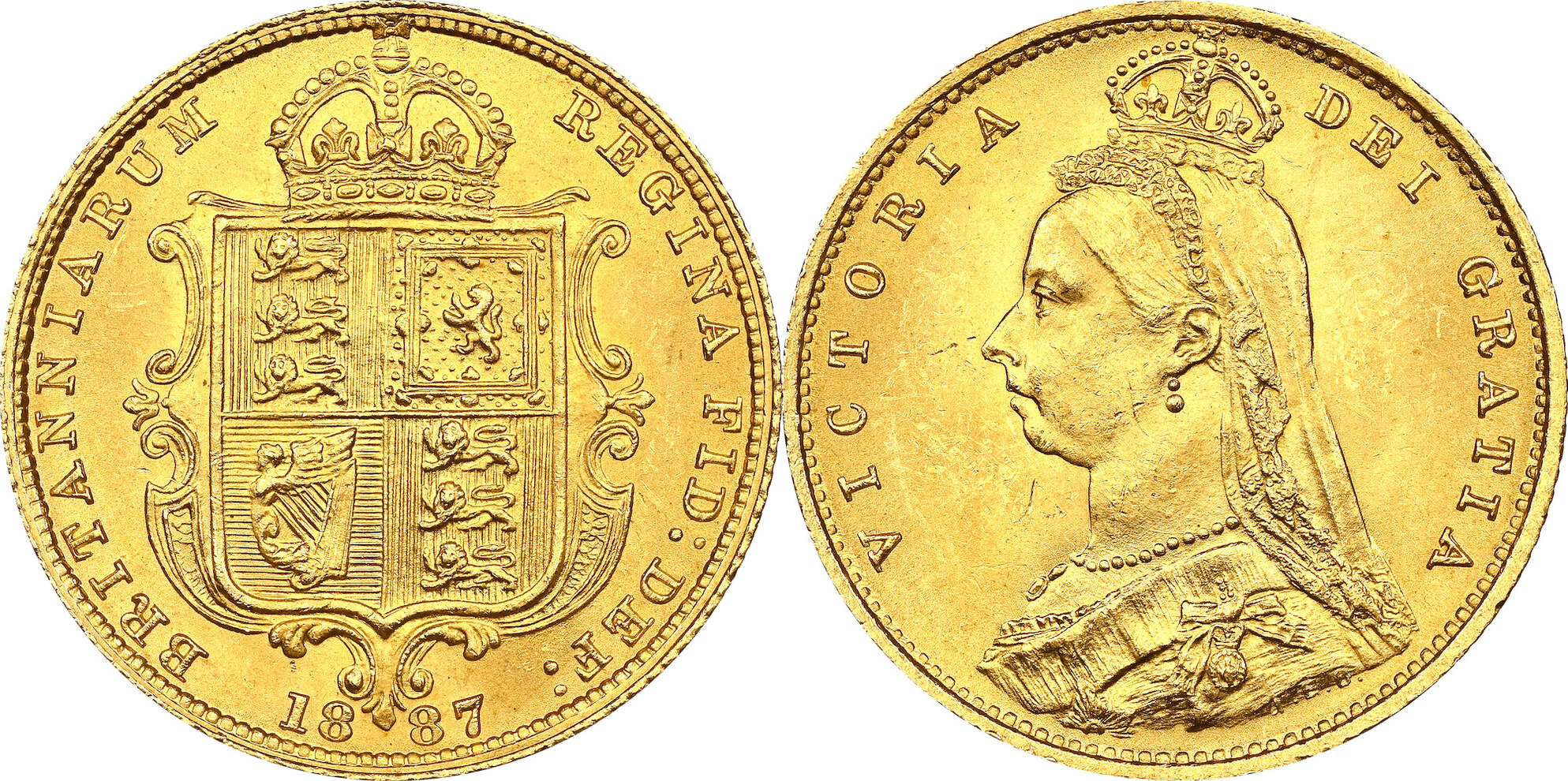 United Kingdom 1/2 Sovereign 1887 Half Sovereign NGC MS63+ Victoria ...