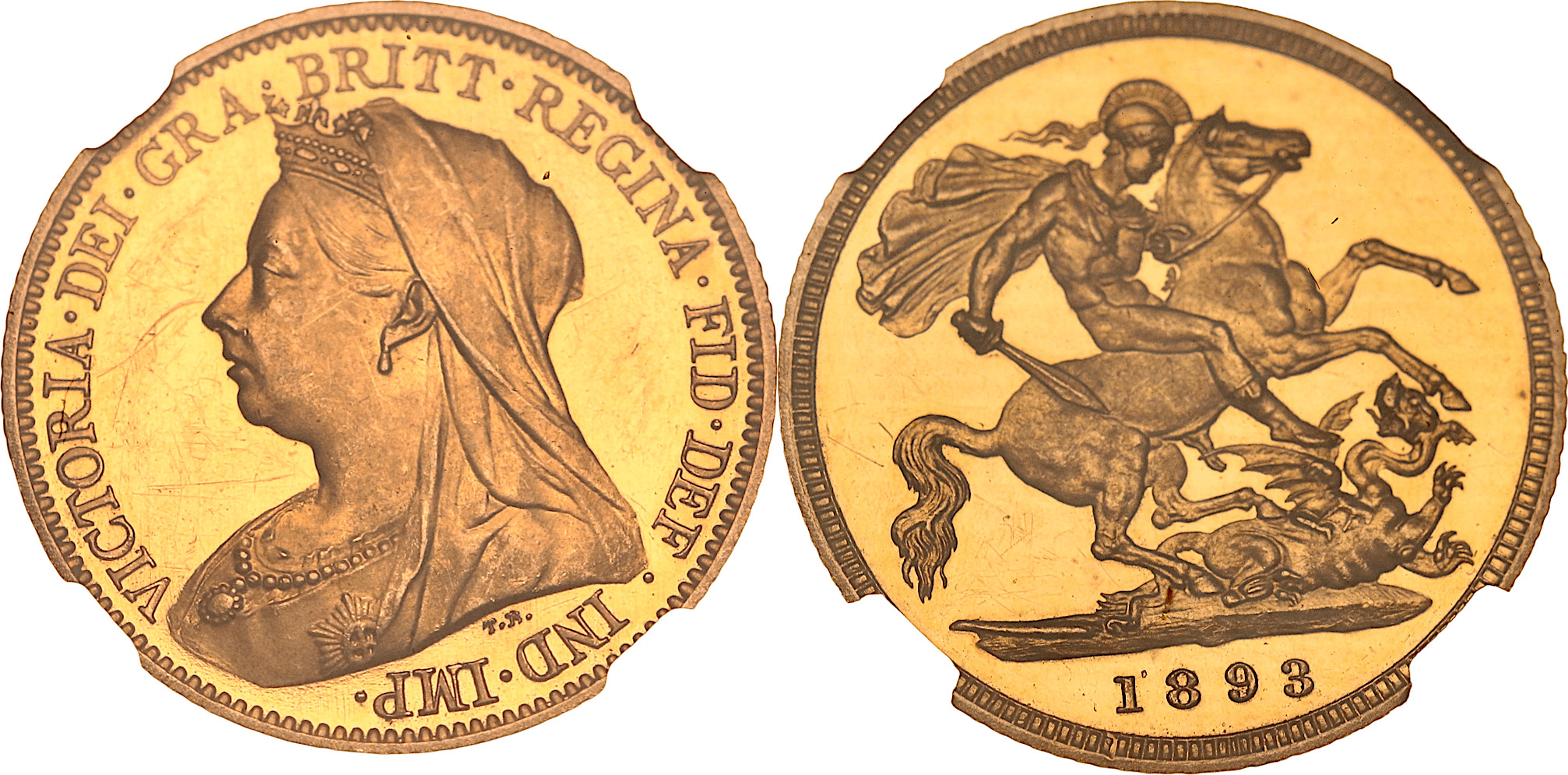 United Kingdom 1/2 Sovereign 1893 Proof Half Sovereign NGC PF62 Ultra ...