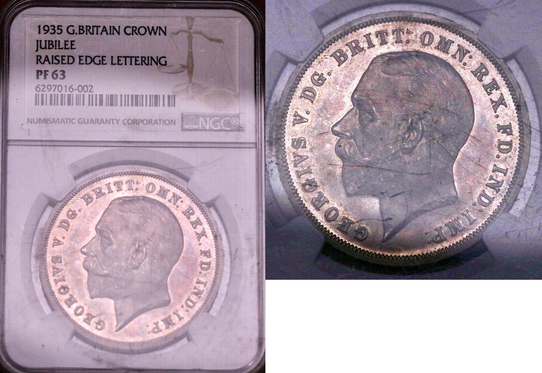 United Kingdom 1935 PROOF CROWN RAISED EDGE GEORGE V NGC PF63 | MA-Shops