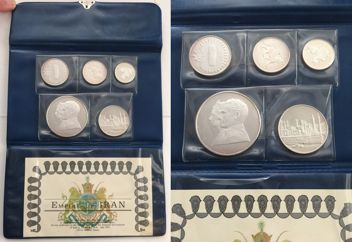 SH1350 (1971) Pahlavi Rial Silver Set of 5 Coins 2500 Years Empire ...